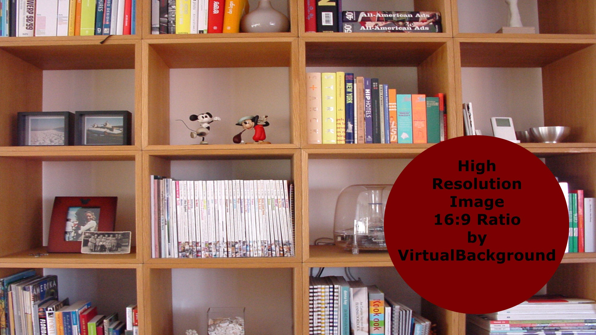 Zoom Backgrounds Set of 4, Bookshelves Background Bundle, Virtual ...