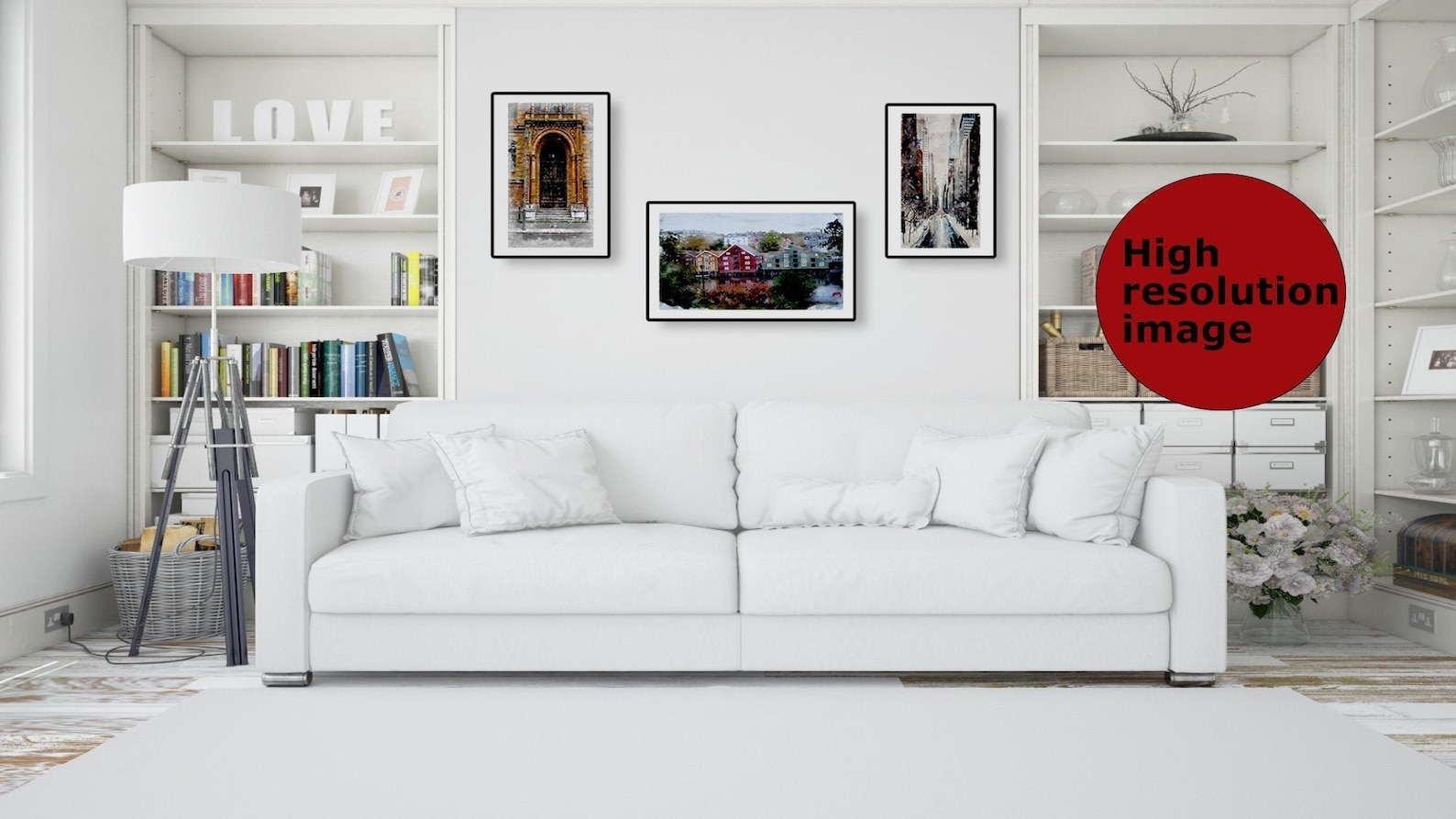 Zoom Backgrounds, White Living Room Background, Virtual Background for ...