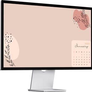 12 Calendar 2025 Abstract Desktop Wallpaper. Pink Minimalist Desktop ...