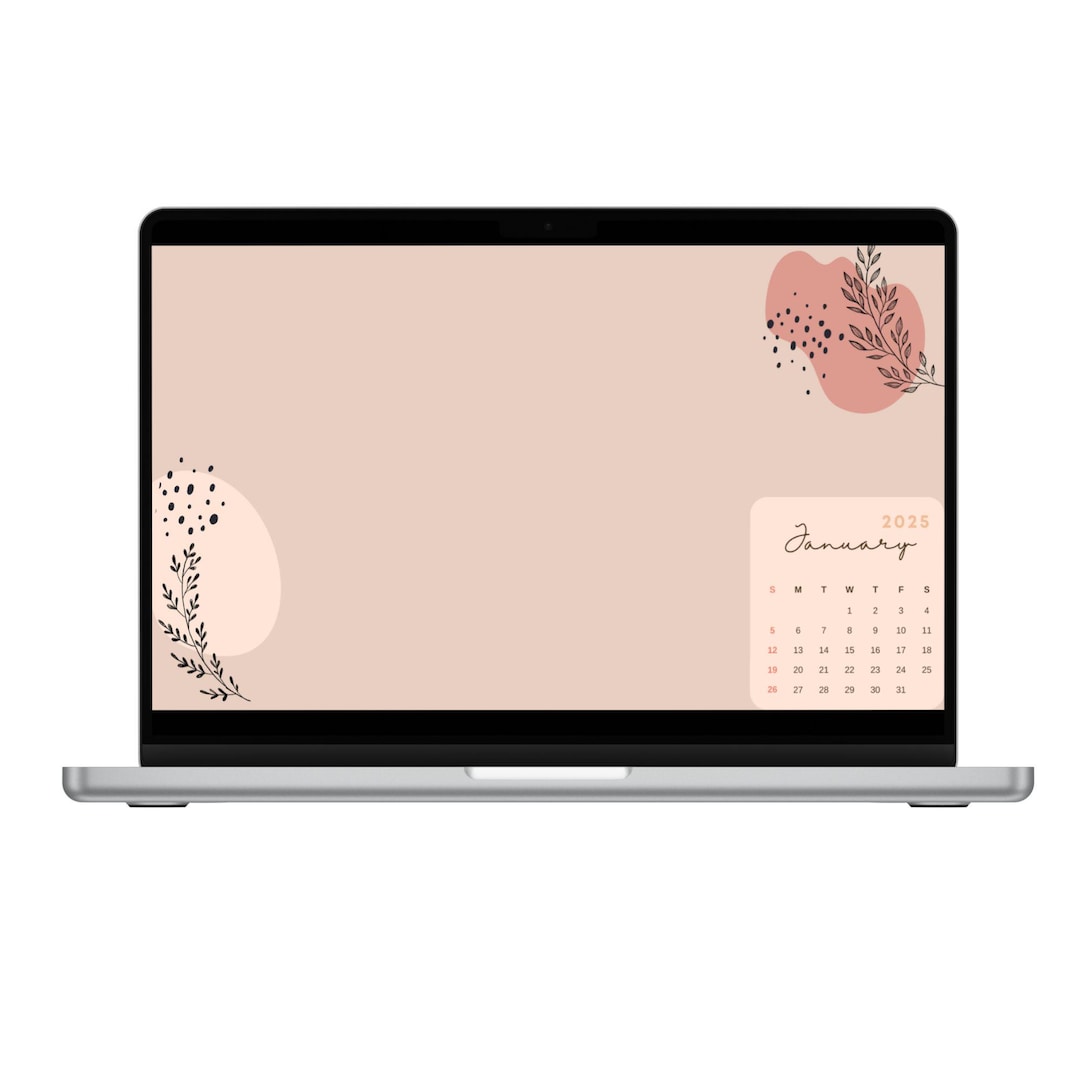 12 Calendar 2025 Abstract Desktop Wallpaper. Pink Minimalist Desktop ...
