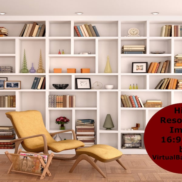 Virtual Background Book Shelf - Etsy