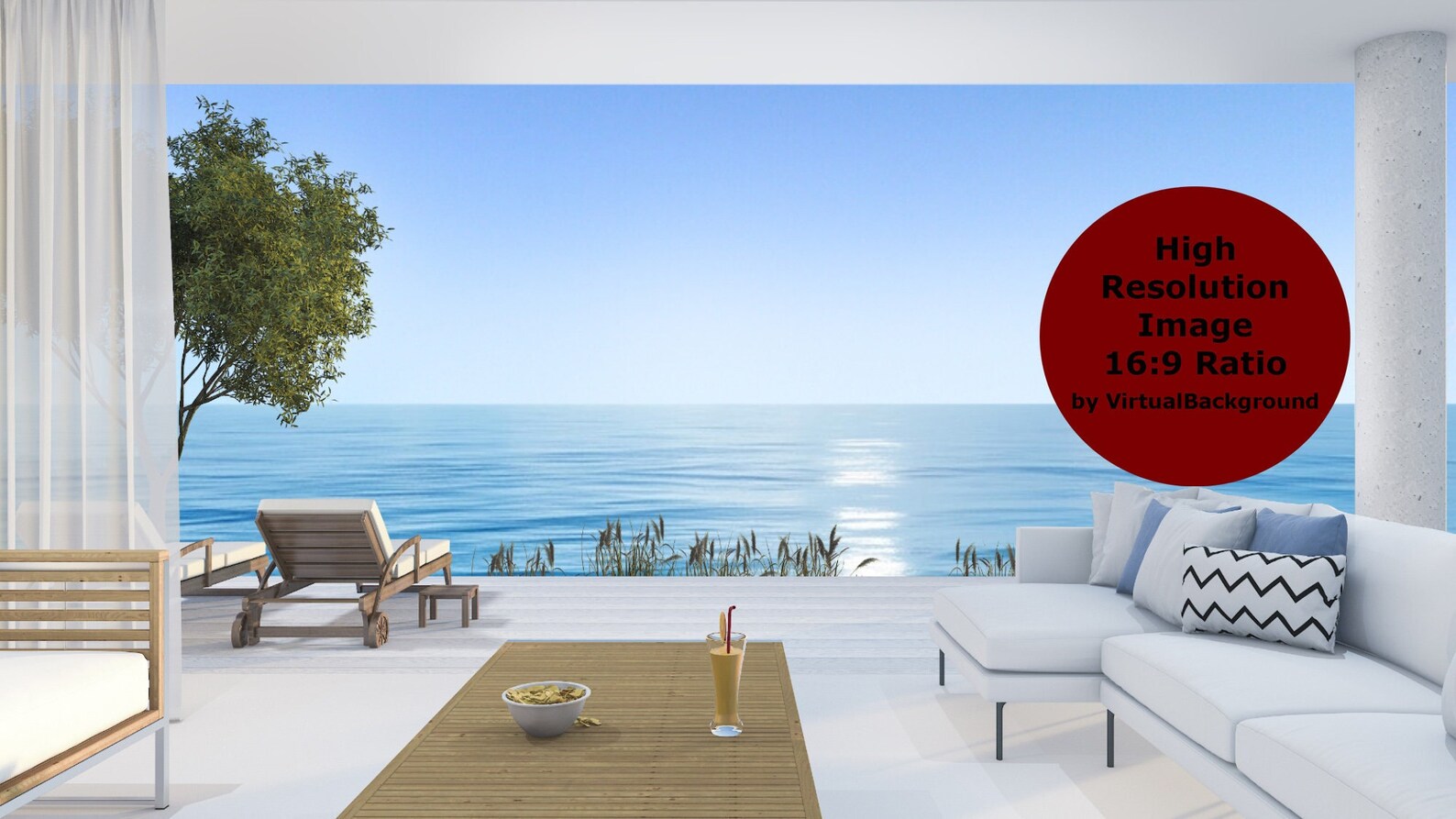 Living Room Zoom Backgrounds, Beach View Background, Virtual Background ...