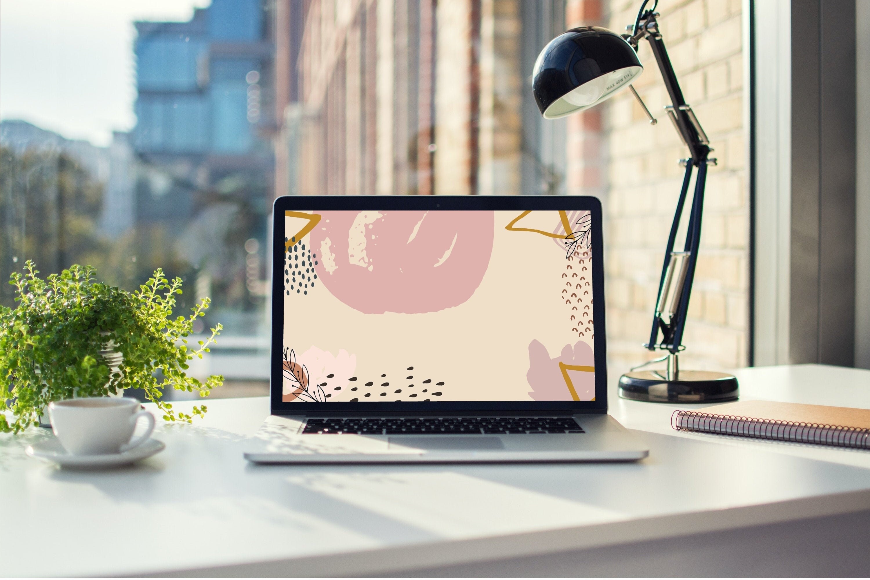 Abstract Desktop Wallpaper. Boho Minimalist Desktop Background. PC ...