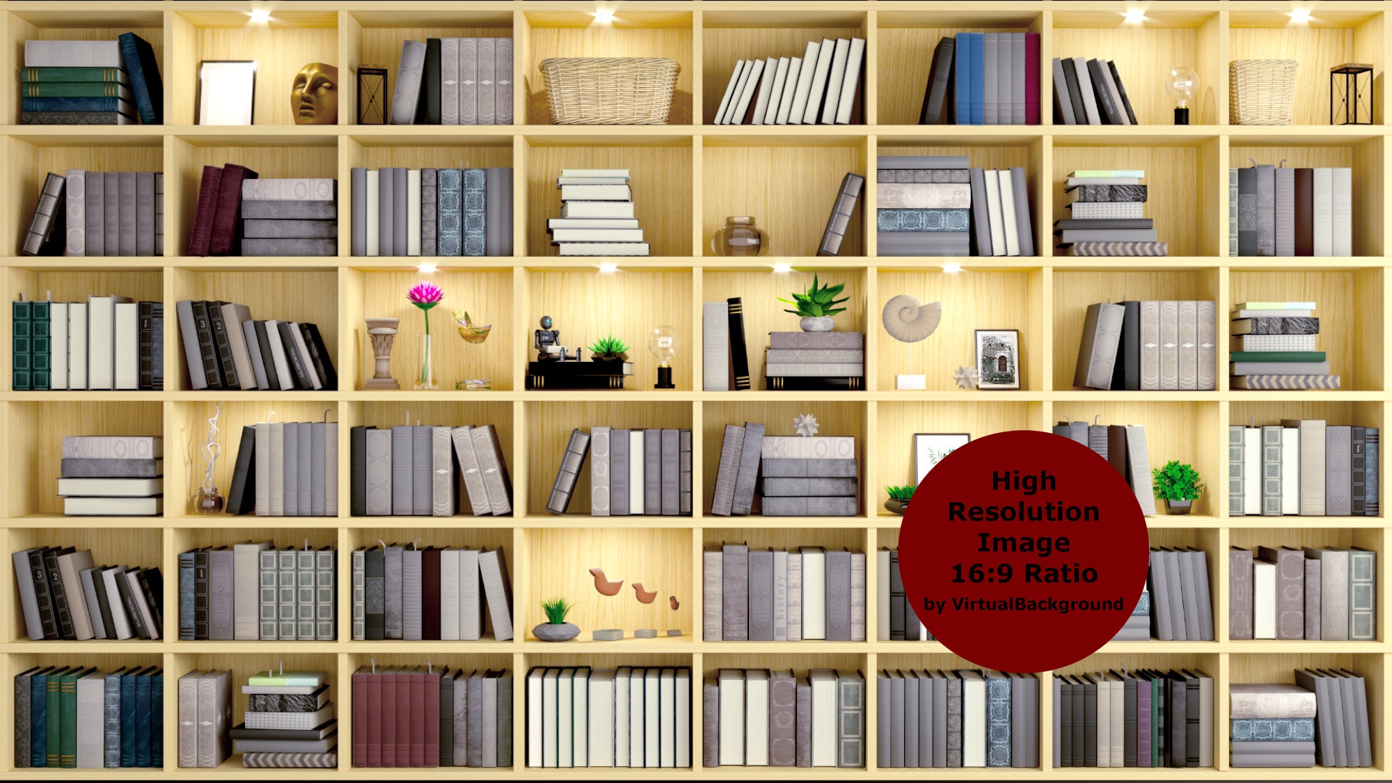 Book Shelf Background, Virtual Bookshelf for Zoom Backgrounds, Bookcase ...