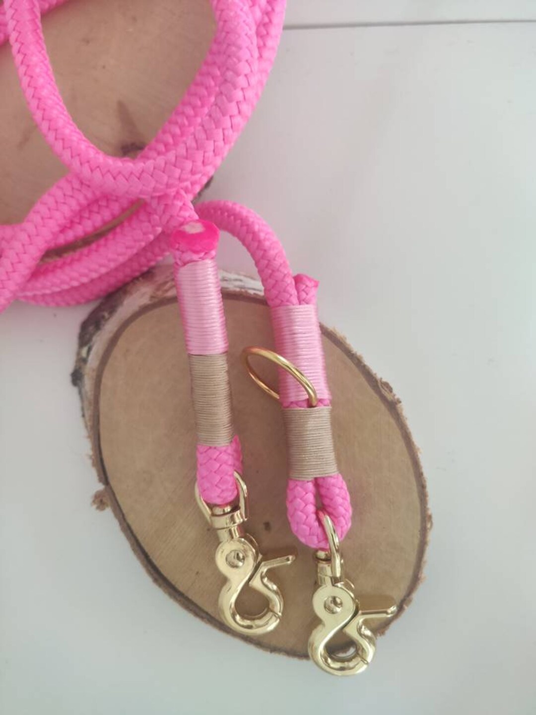 Tau Dog Leash Collar Set in Pink and Gold SET MAGIC FAIRY - Etsy