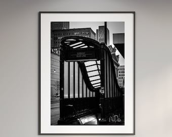 Chicago 2 Subway Sign Fine Art Print Modern Chalkboard Typography - Etsy