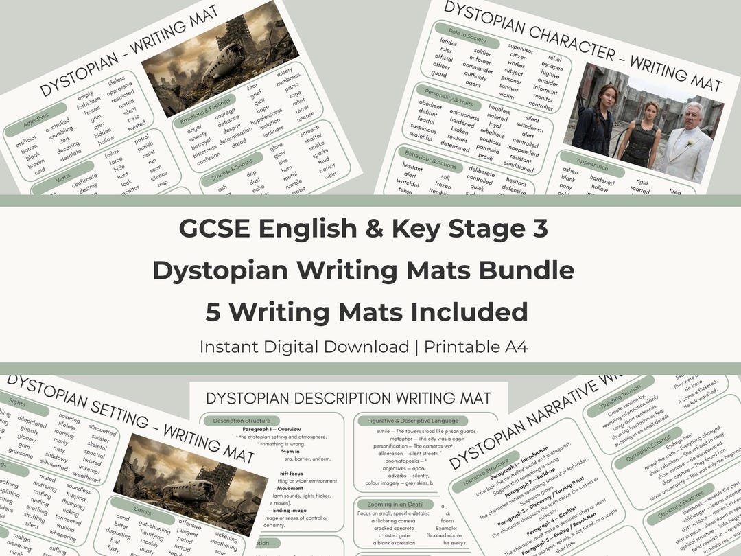 GCSE Dystopian Writing Mats Bundle | KS3 English Creative Writing ...