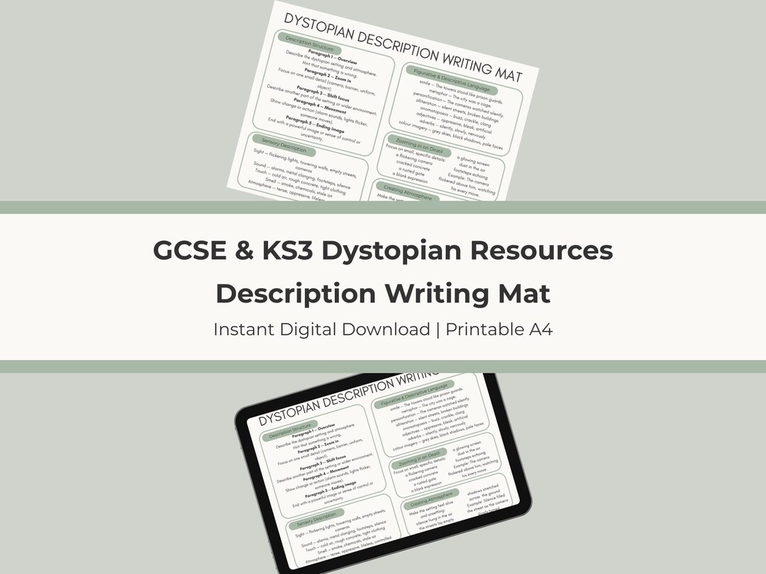 Dystopian Description Writing Mat | GCSE English Language | KS3 ...