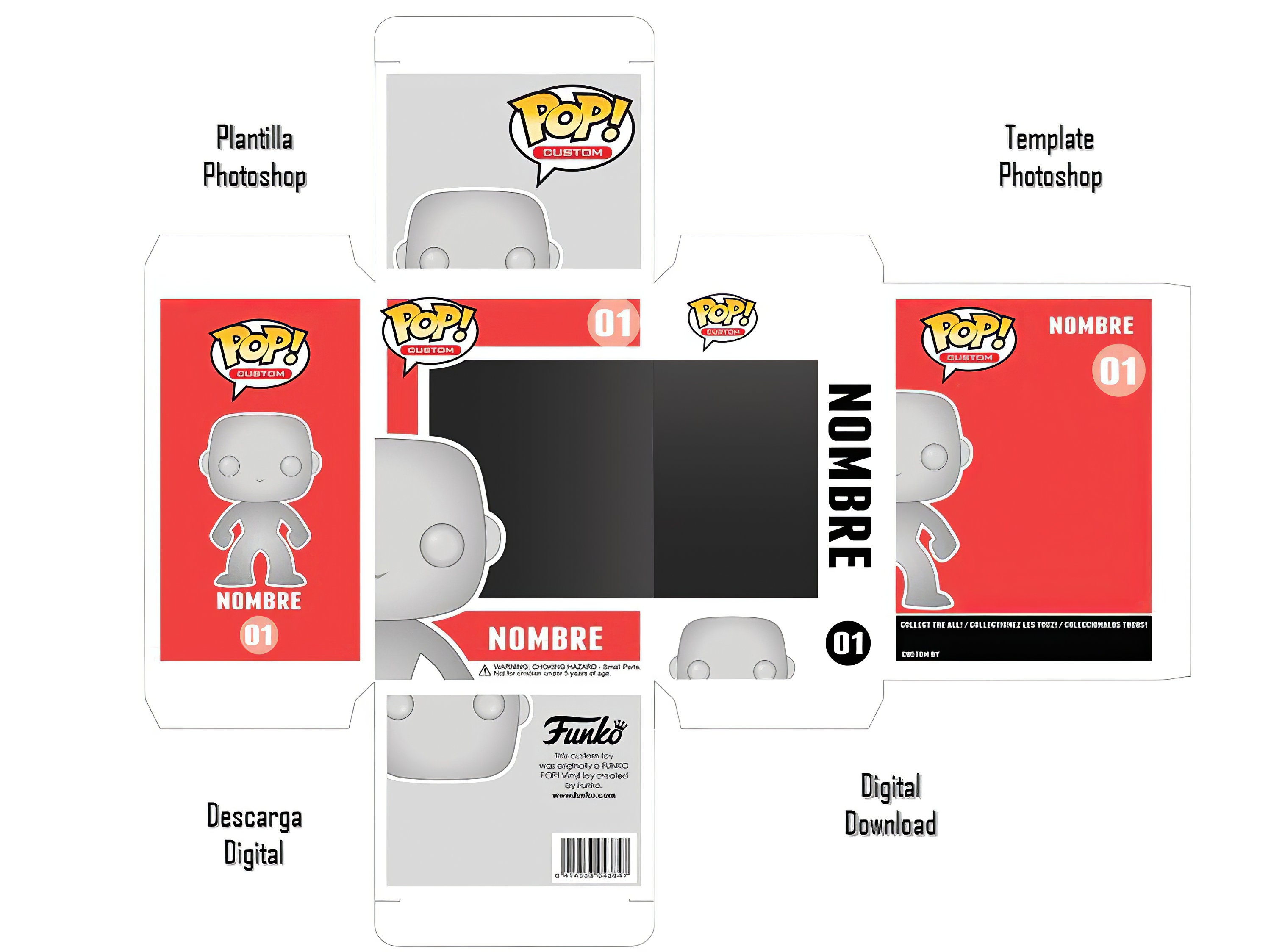 Funko Pop Custom Box Modèle Photoshop modifiable | Etsy