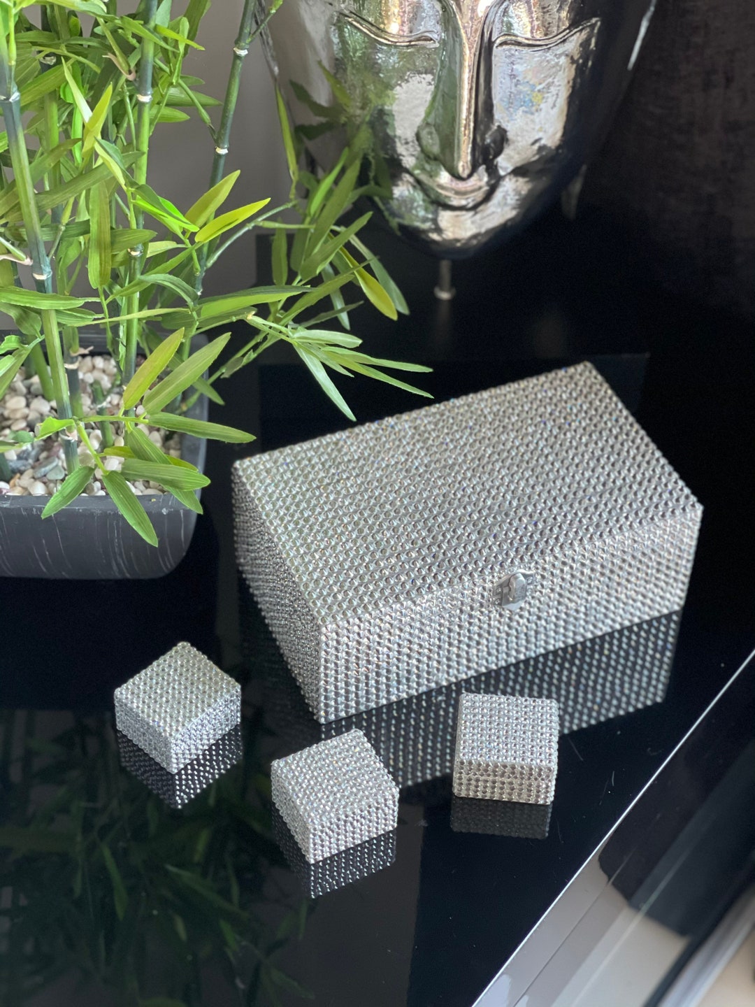 Miniature Keepsake Custom Bespoke Glass Diamond Cut Crystal Memorial ...