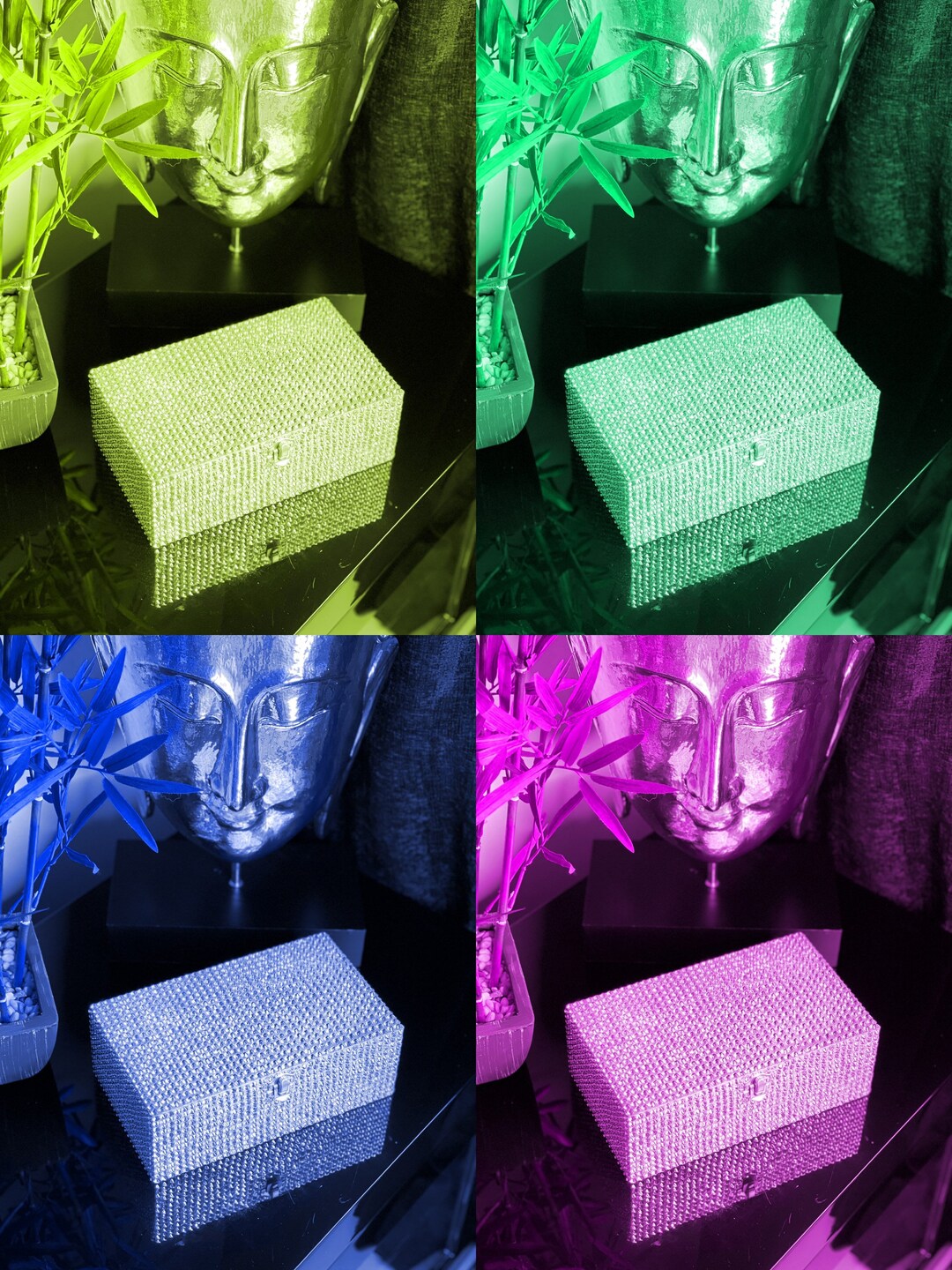 COLOUR Custom Bespoke Glass Diamond Cut Crystal Hinged Memorial ...