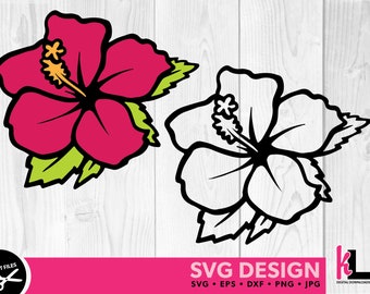 Tropical Flowers Cut File SVG PNG JPG Digital Vector - Etsy