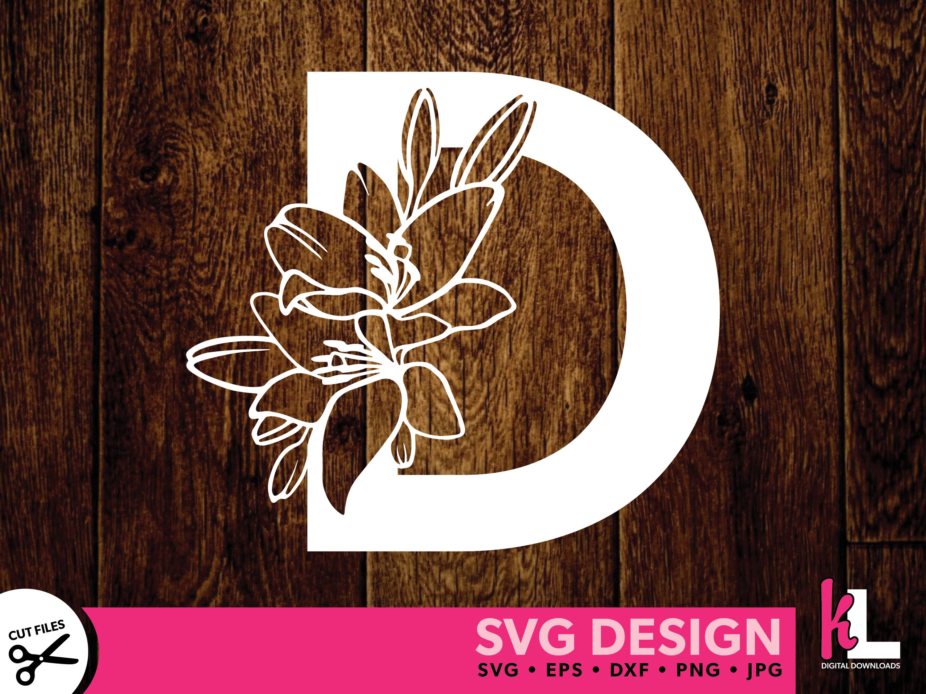 Letter D Monogram SVG Lily Flower Wedding Monogram for | Etsy
