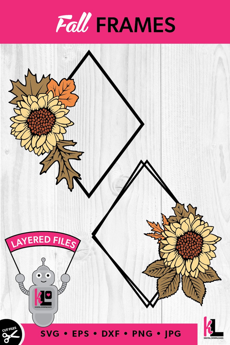 Sunflower Frame SVG Layered Flower Cut File DIY Fall Decor - Etsy