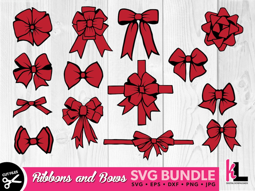 Bow SVG Bundle, Layered Bow SVG, Ribbon Svg, Gift Bow Svg, Christmas ...