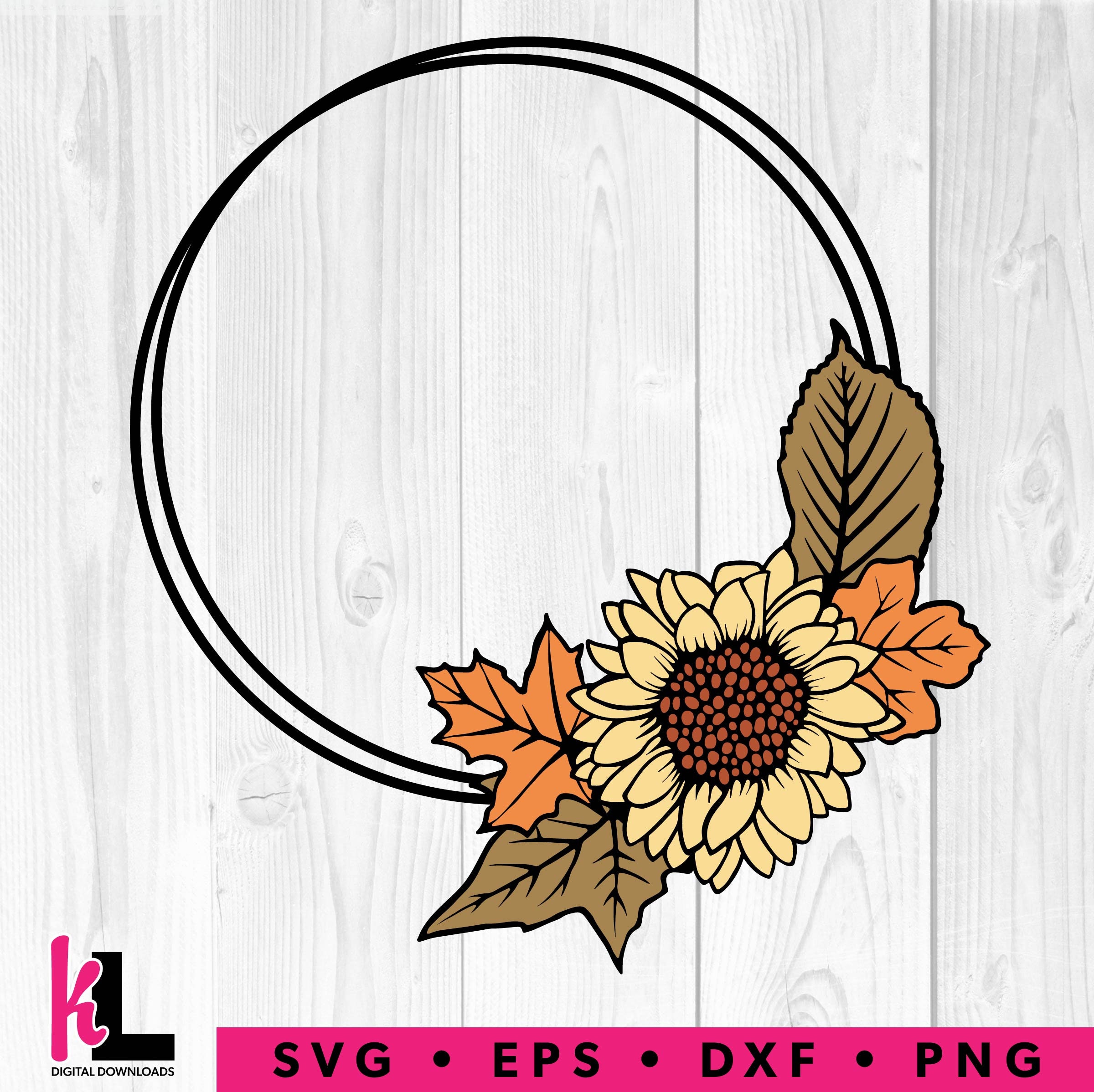 Sunflower Frame SVG Fall Wreath Svg Bundle DIY Fall Decor - Etsy