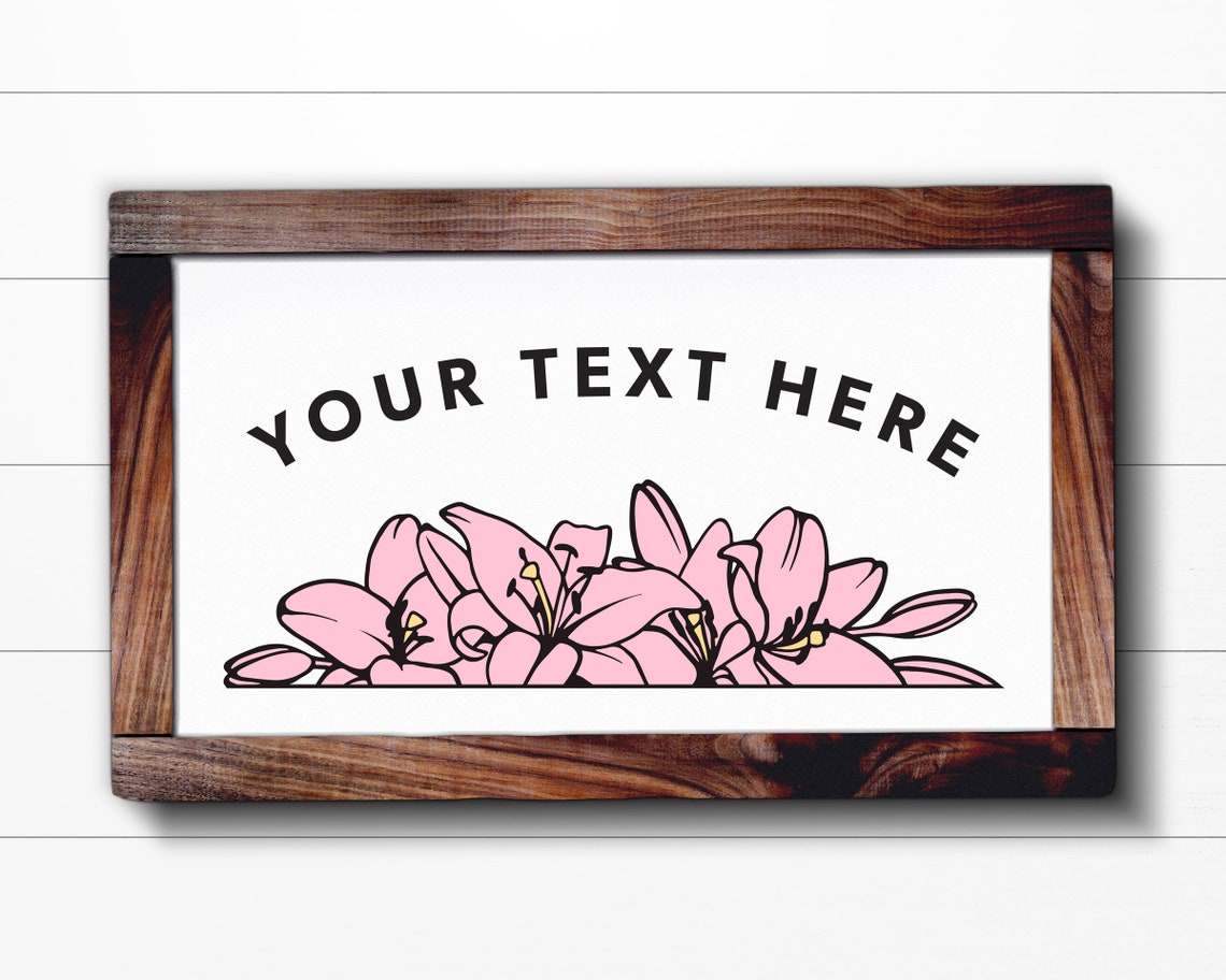 Lily Border SVG Split Floral SVG Layered Flower Cut File for - Etsy
