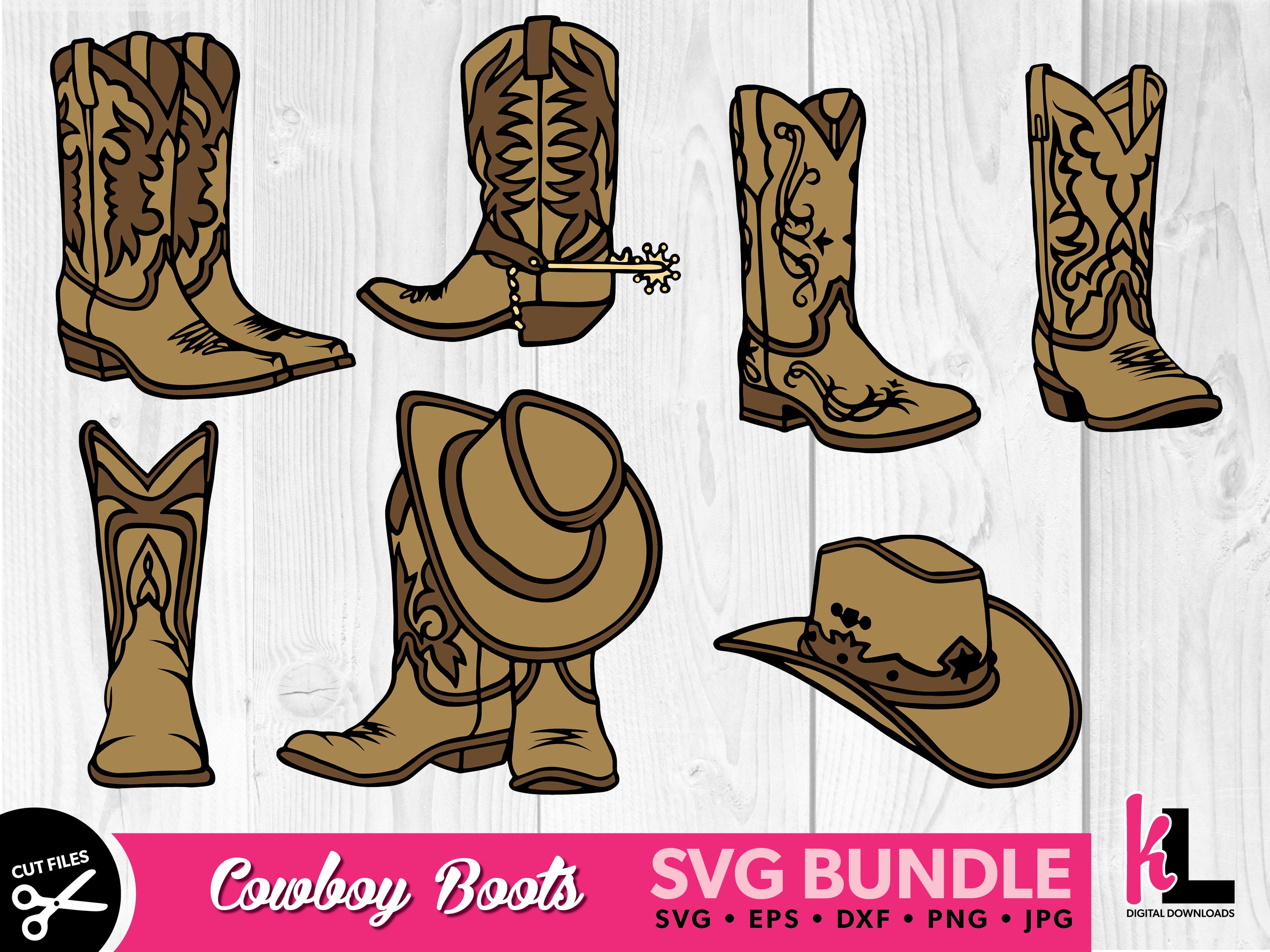 Cowboy Boots SVG Bundle Cowboy Hut PNG Country Boots SVG | Etsy