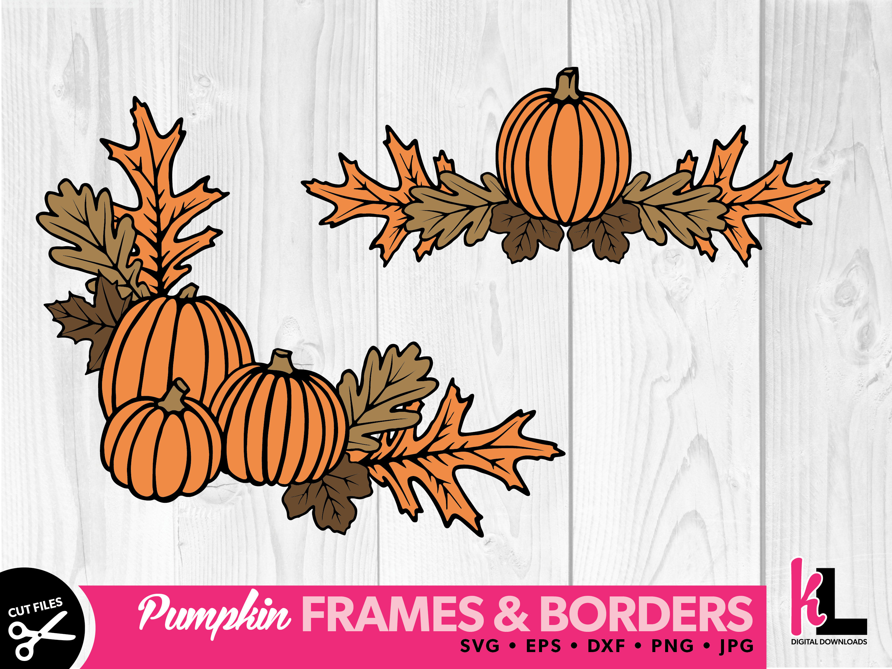 Pumpkin Border SVG Fall Leaf Border SVG Fall Leaves Clipart - Etsy ...