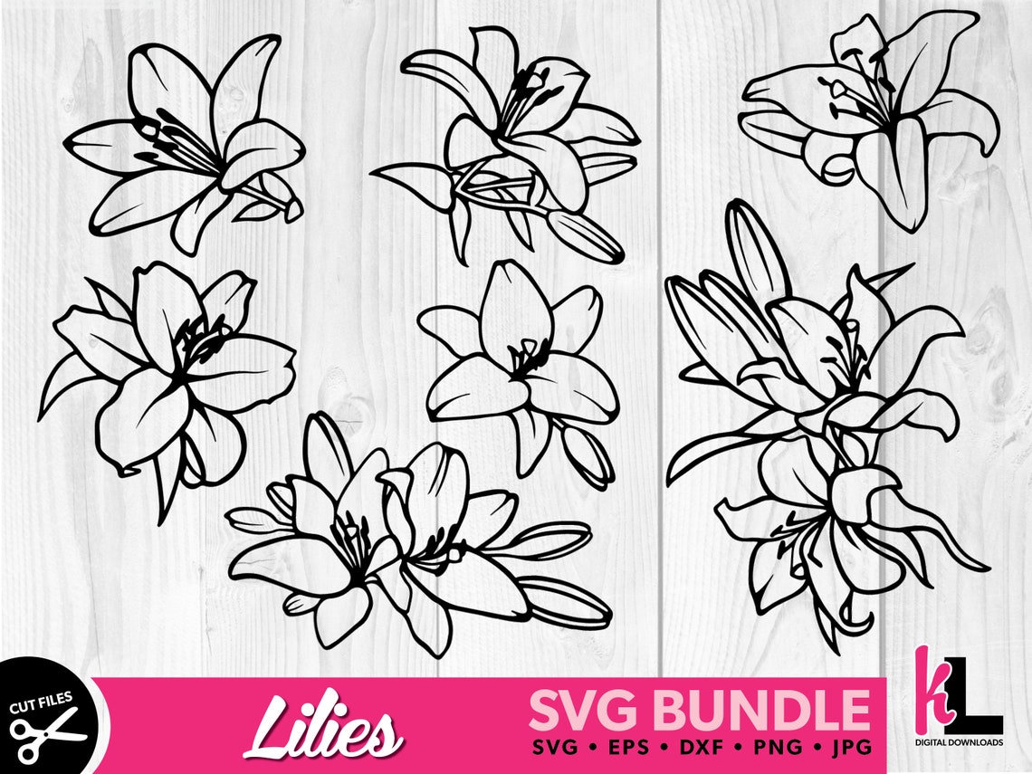 Lily Flower SVG Bundle Layered Cut Files Lily SVG Wedding - Etsy Canada