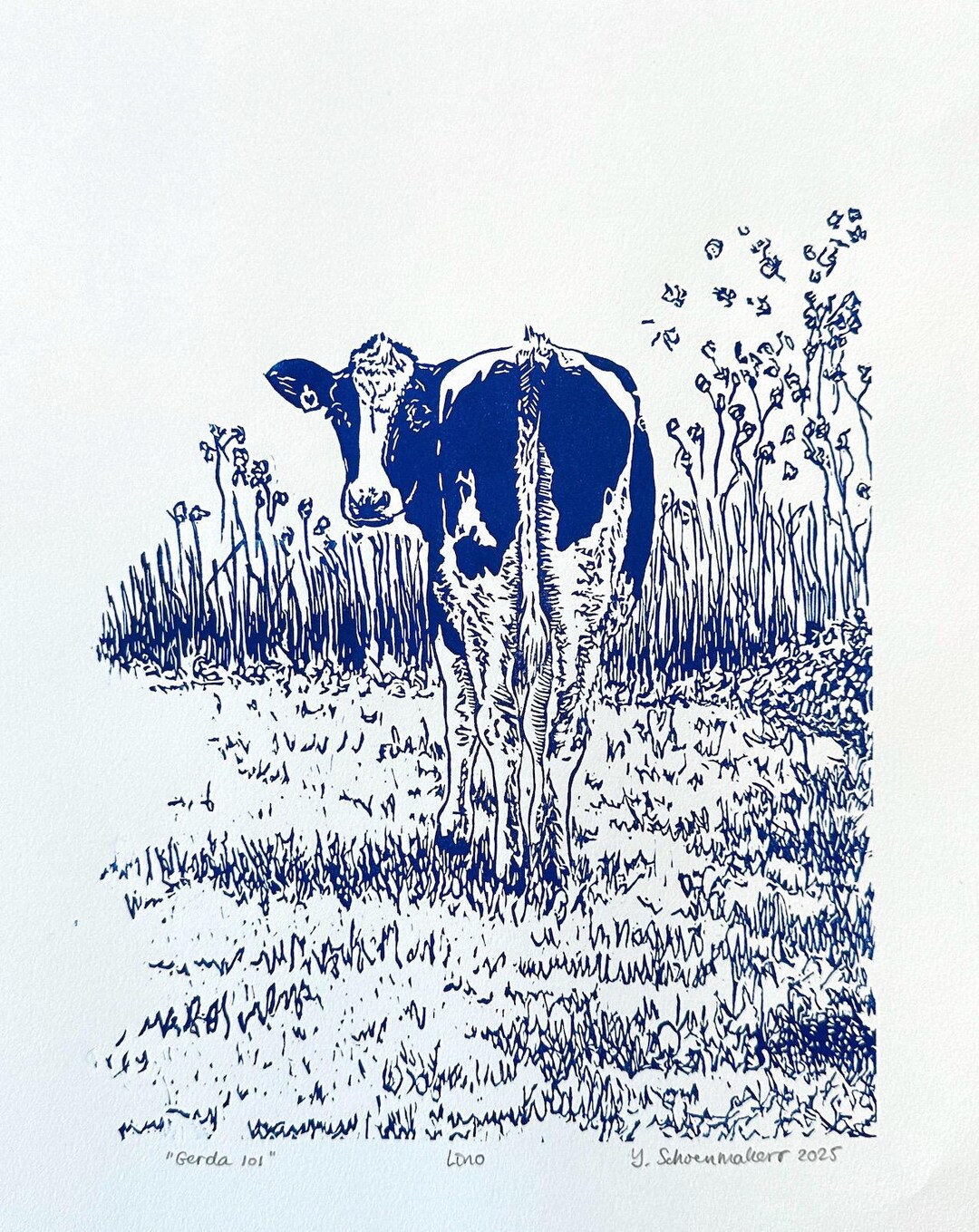 Gerda 101 - Original Linocut Print - Etsy