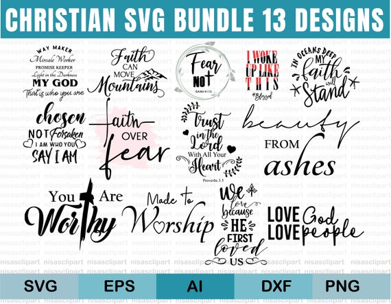 Christian Svg Bundle Cut File for Cricutreligious Svgfaith | Etsy Canada