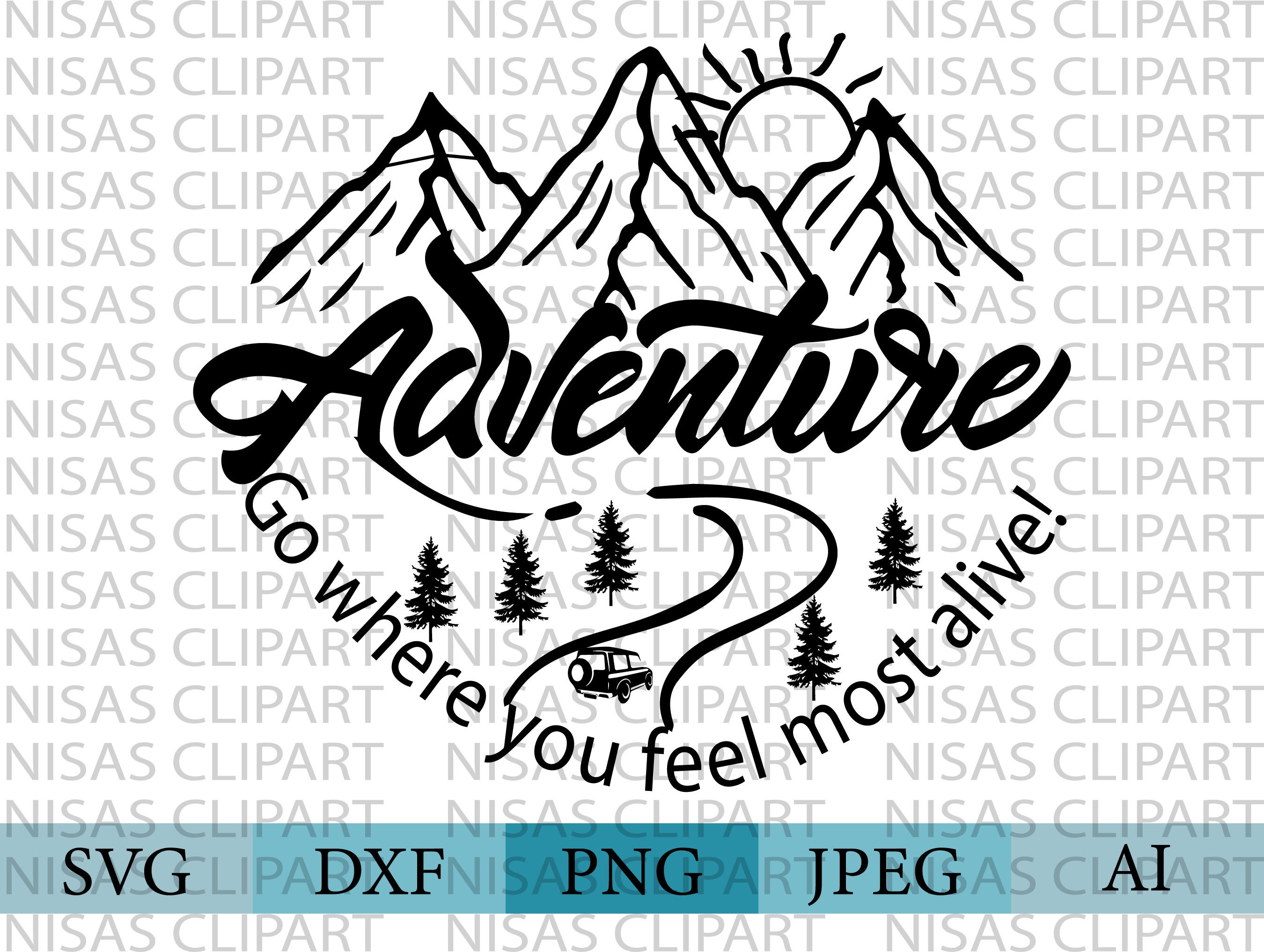 Adventure Awaits SVG PNG DXF Adventure Cut File Adventure | Etsy