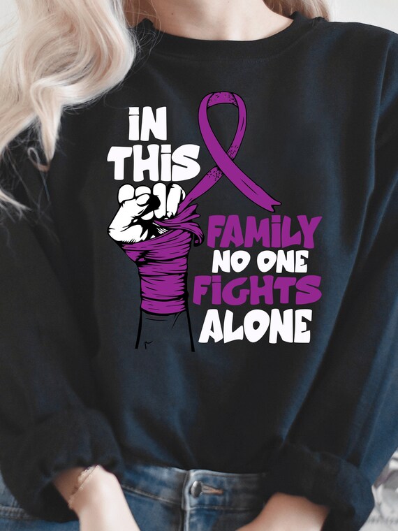 In This Family No One Fights Alone Svg Purple Ribbon Svg - Etsy