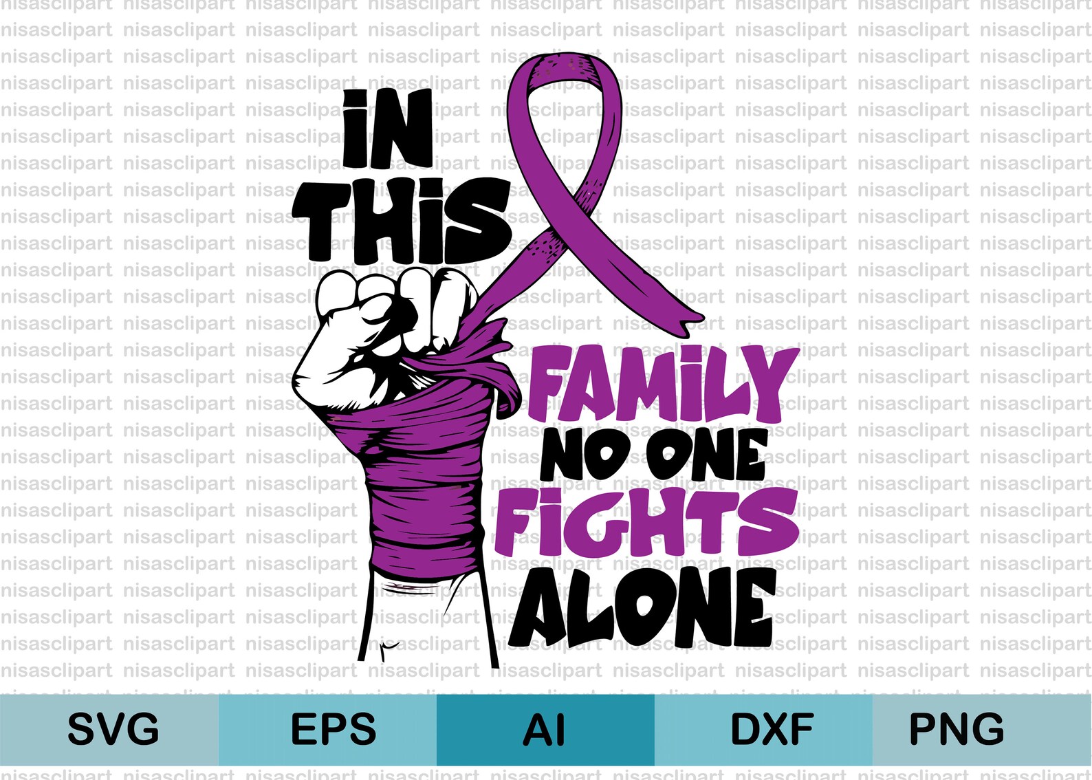 In This Family No One Fights Alone Svg Purple Ribbon Svg - Etsy