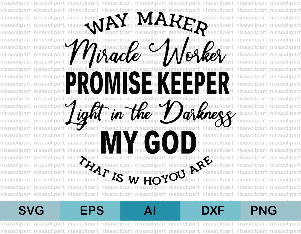 Way maker miracle worker promise keeper light in the darkness | Etsy