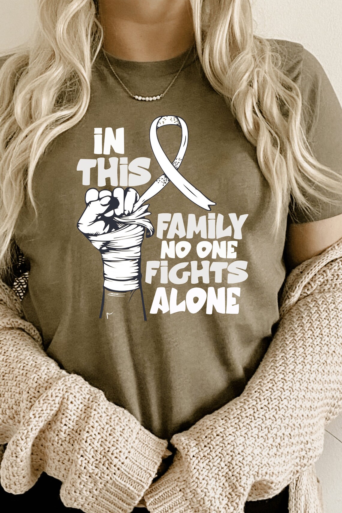 In This Family No One Fights Alone Svg White Ribbon Svg Lung - Etsy
