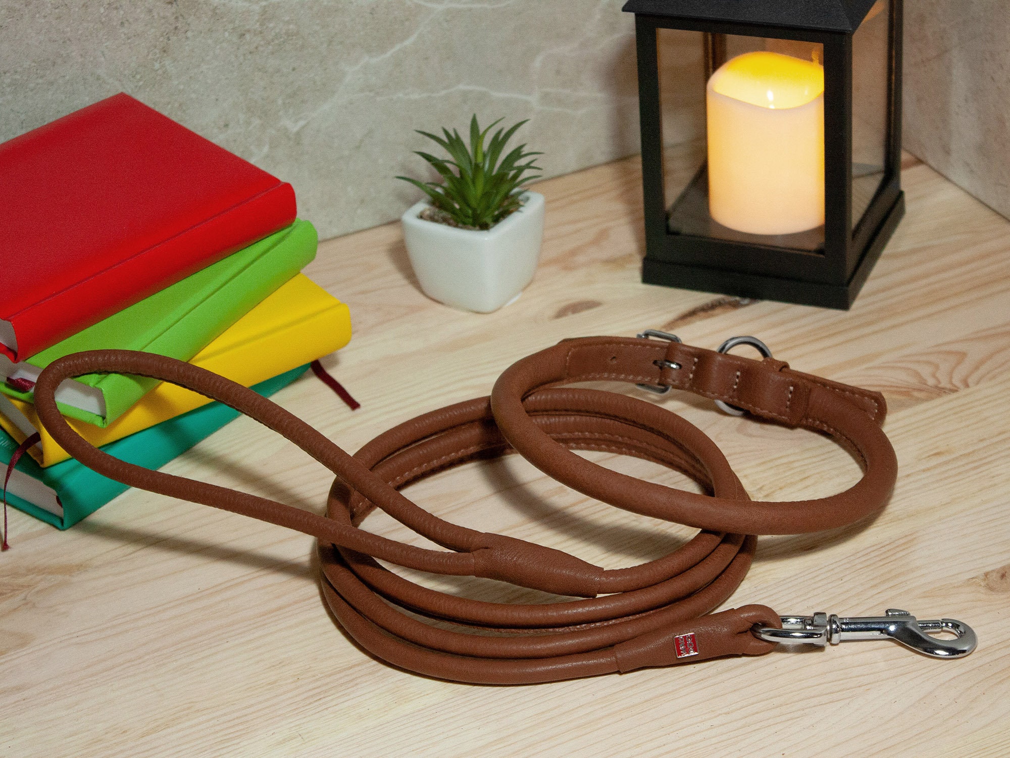 Softable Dog Сollar, Rolled Dog Collar, Cowhide Leather Dog Collar, Cat ...