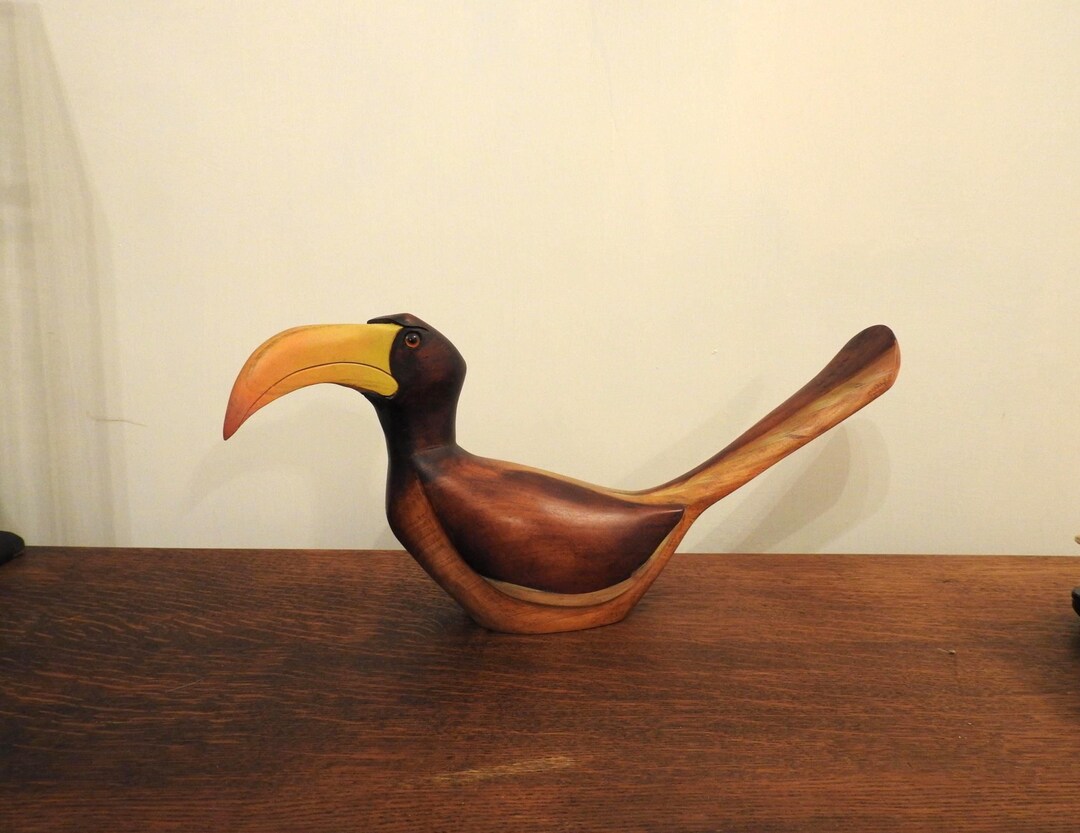 Feathers Gallery Hornbill Wooden Hand Carved and Hand Painted Limited ...