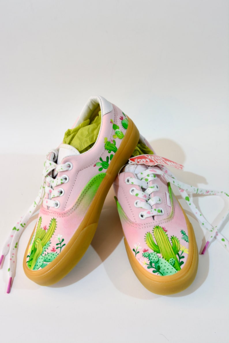 Cactus Custom Shoes, Vans Authentic Size EUR36, Hand Painted, One of a ...