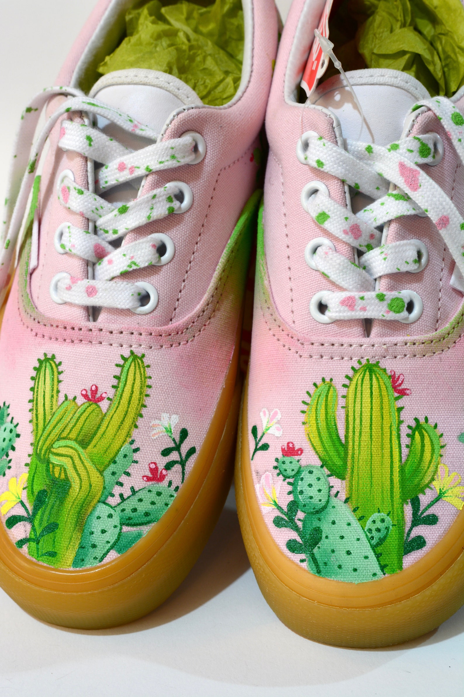 Cactus Custom Shoes, Vans Authentic Size EUR36, Hand Painted, One of a ...