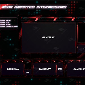 Stream Package Shine Neon Red - Twitch Overlay - Animated Alerts ...