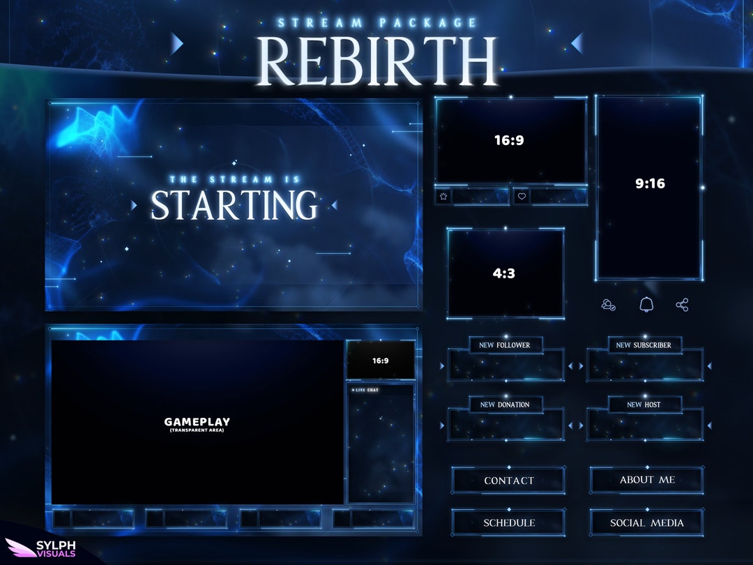 Rebirth - Twitch Overlay - Animated Alerts - Animated Screens - Dark ...