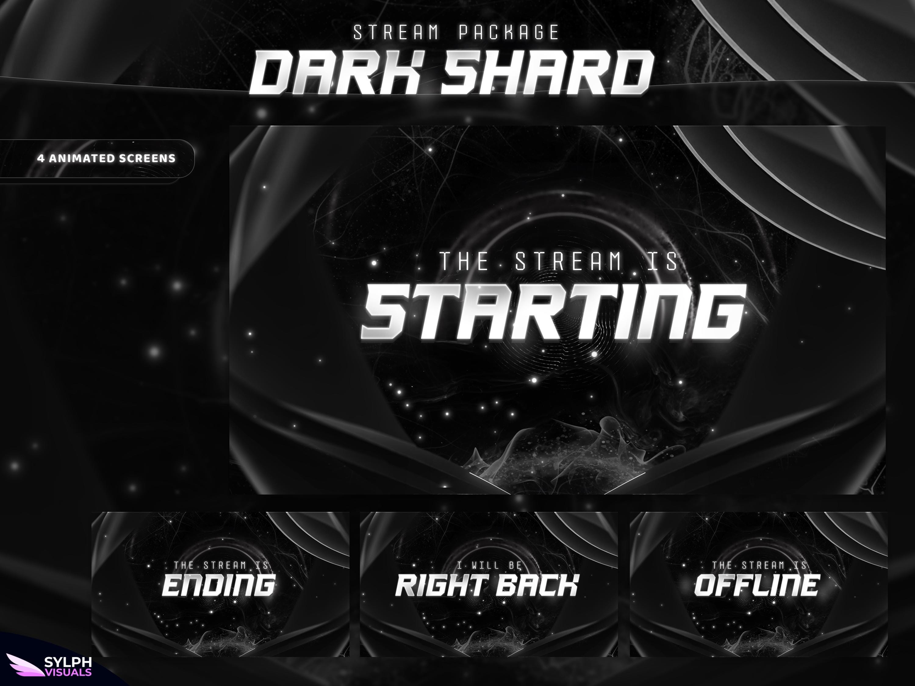 Dark Shard - Twitch Overlay - Animated Alerts - Animated Screens - Dark ...