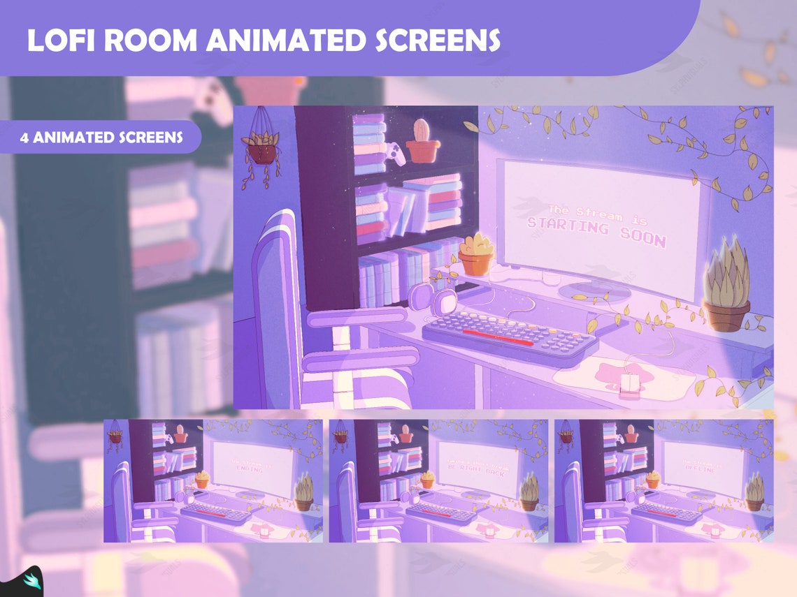 Stream Package Lofi Room Twitch Overlay Animated Alerts - Etsy