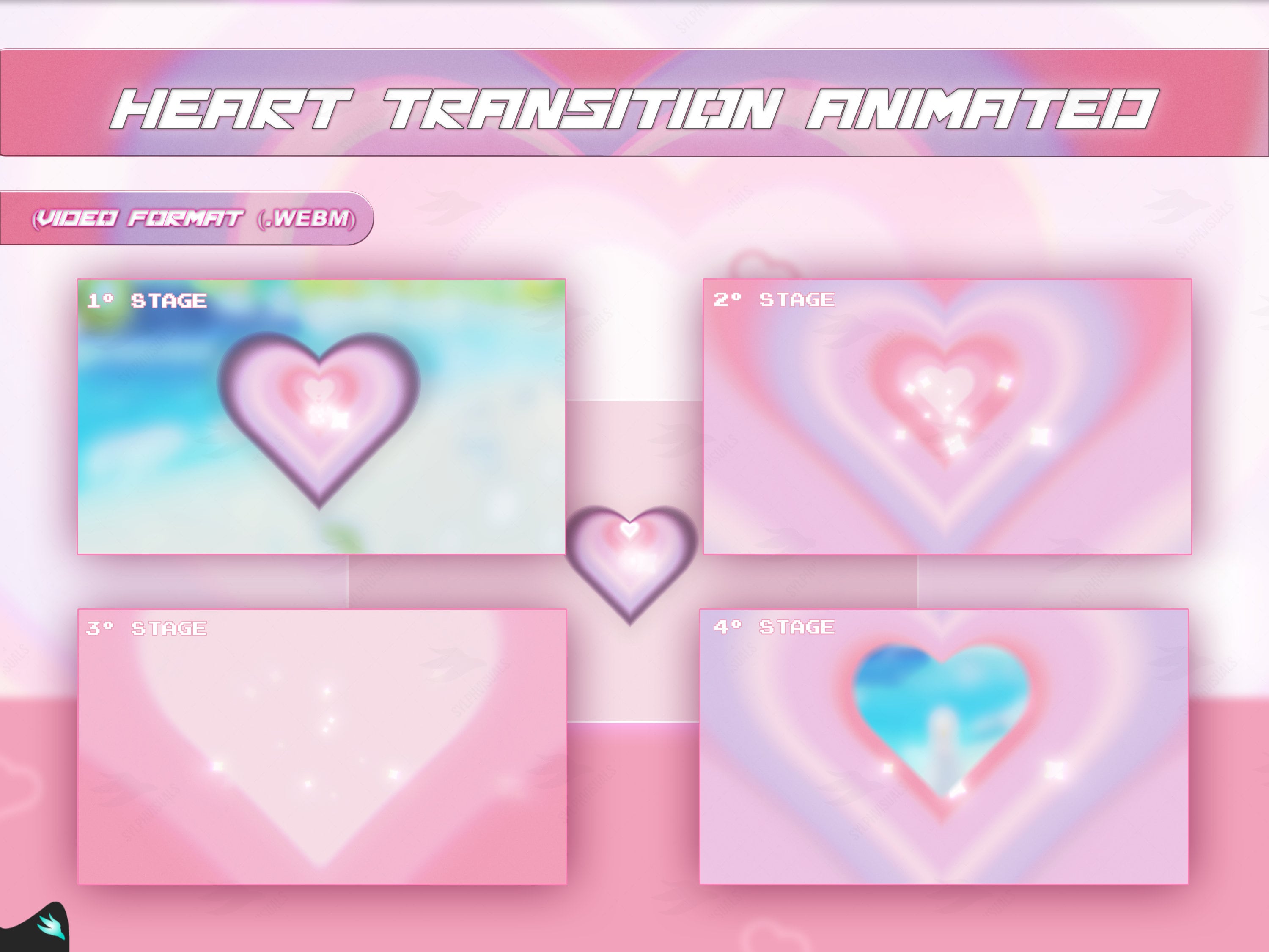 Sweet Heart Transition / Twitch Stream Stinger / Cute Transition / Pink ...