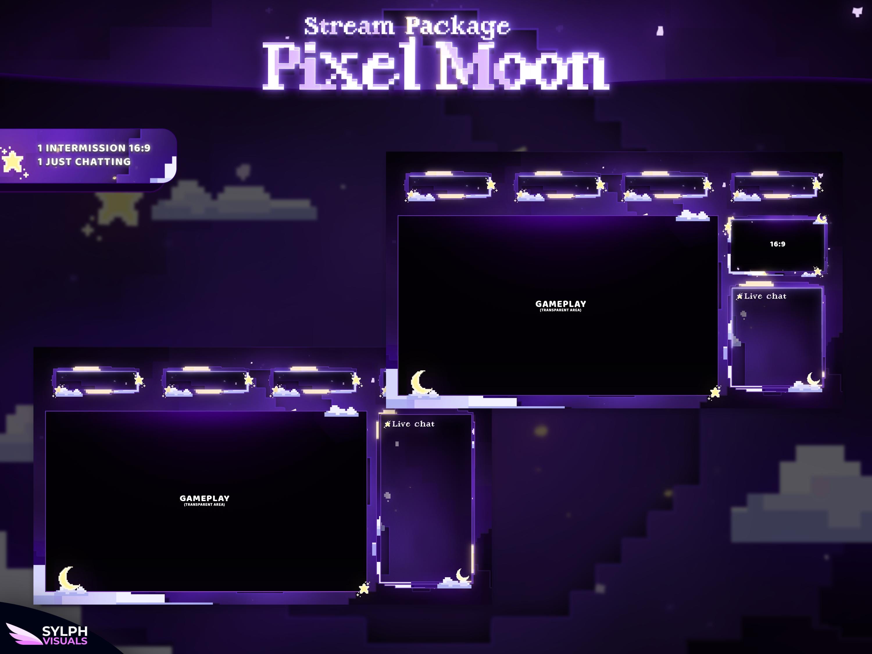 Pixel Moon - Twitch Overlay - Animated Alerts - Animated Screens ...