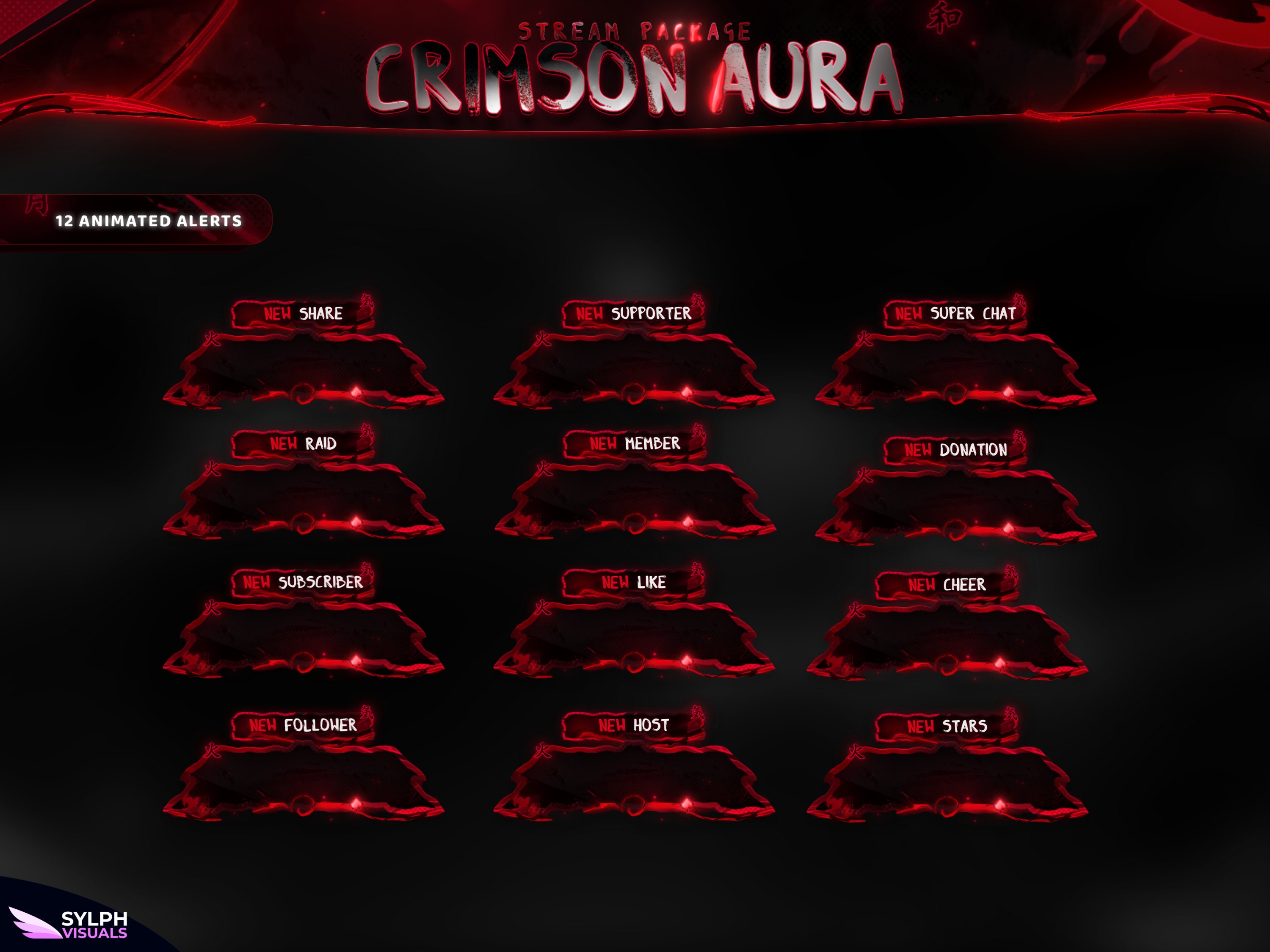 Crimson Aura - Twitch Overlay - Animated Alerts - Animated Screens ...