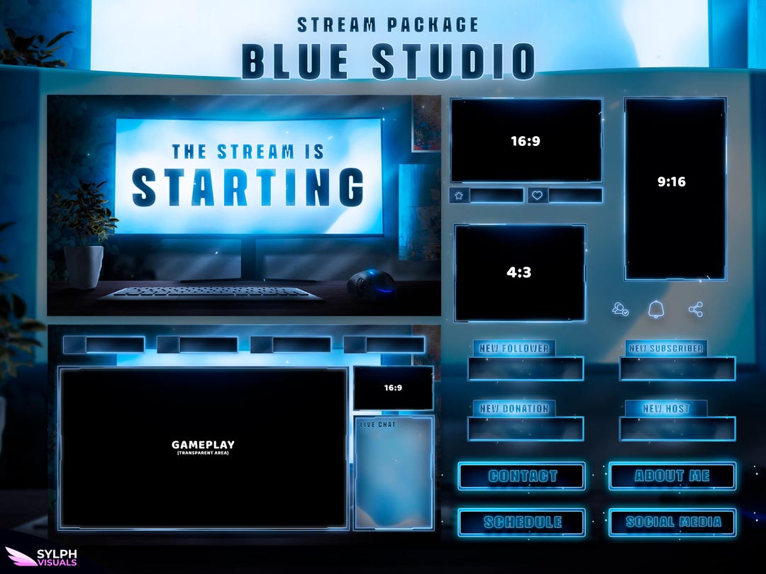 Blue Studio - Twitch Overlay - Animated Alerts - Animated Screens ...