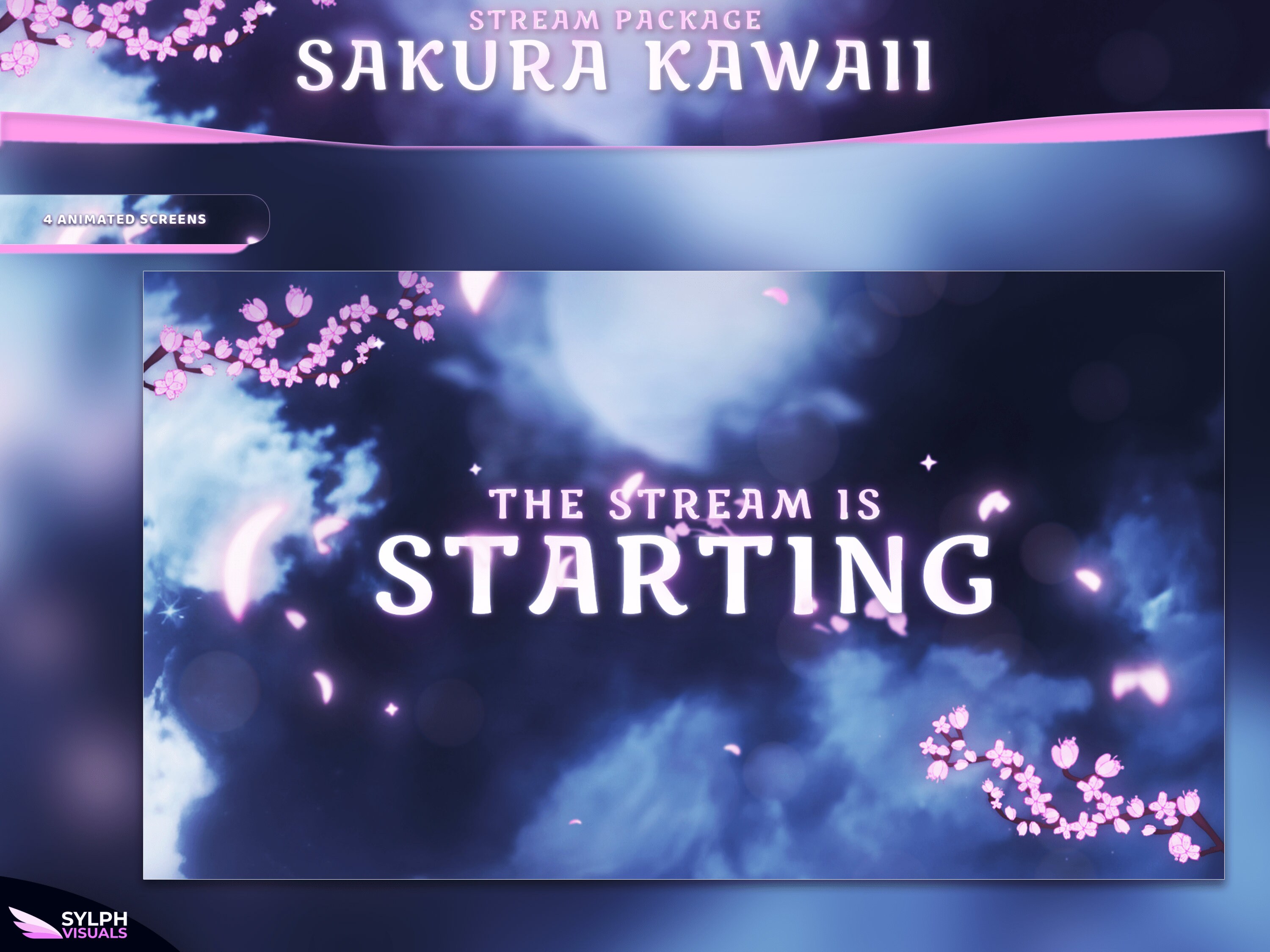 Stream Package Sakura Kawaii - Twitch Overlay - Animated Alerts ...