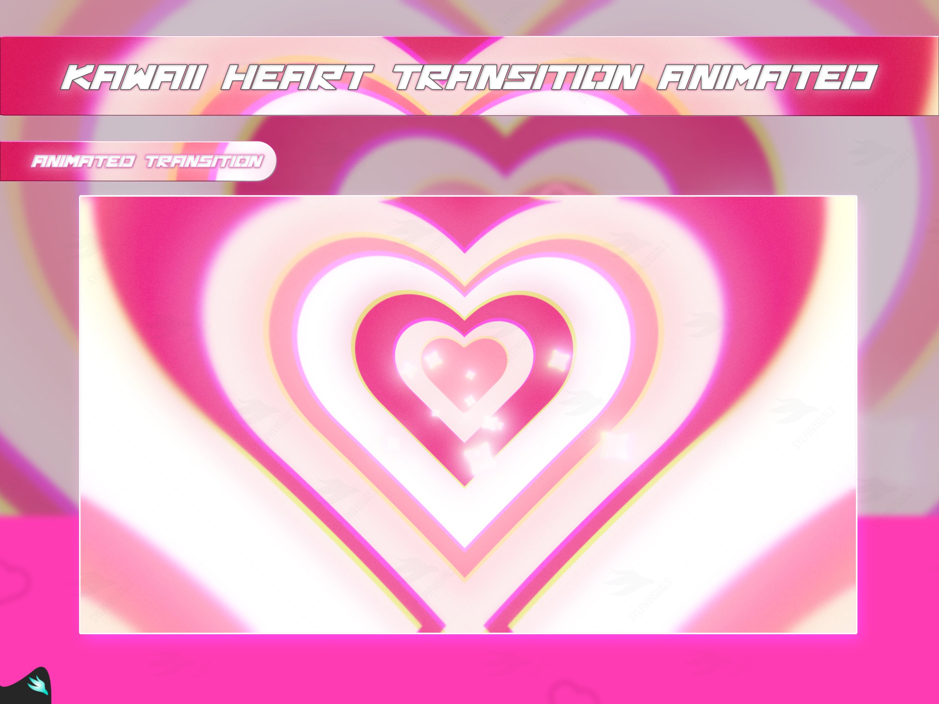 Kawaii Heart Transition Twitch Stream Stinger Cute Transition Pink ...