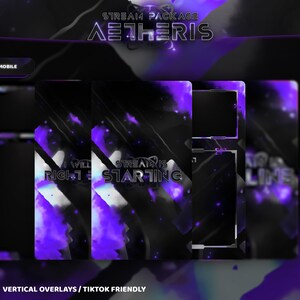 Aetheris Twitch Overlay Animated Alerts Animated Screens Purple Overlay Stream Pack Abstract ...