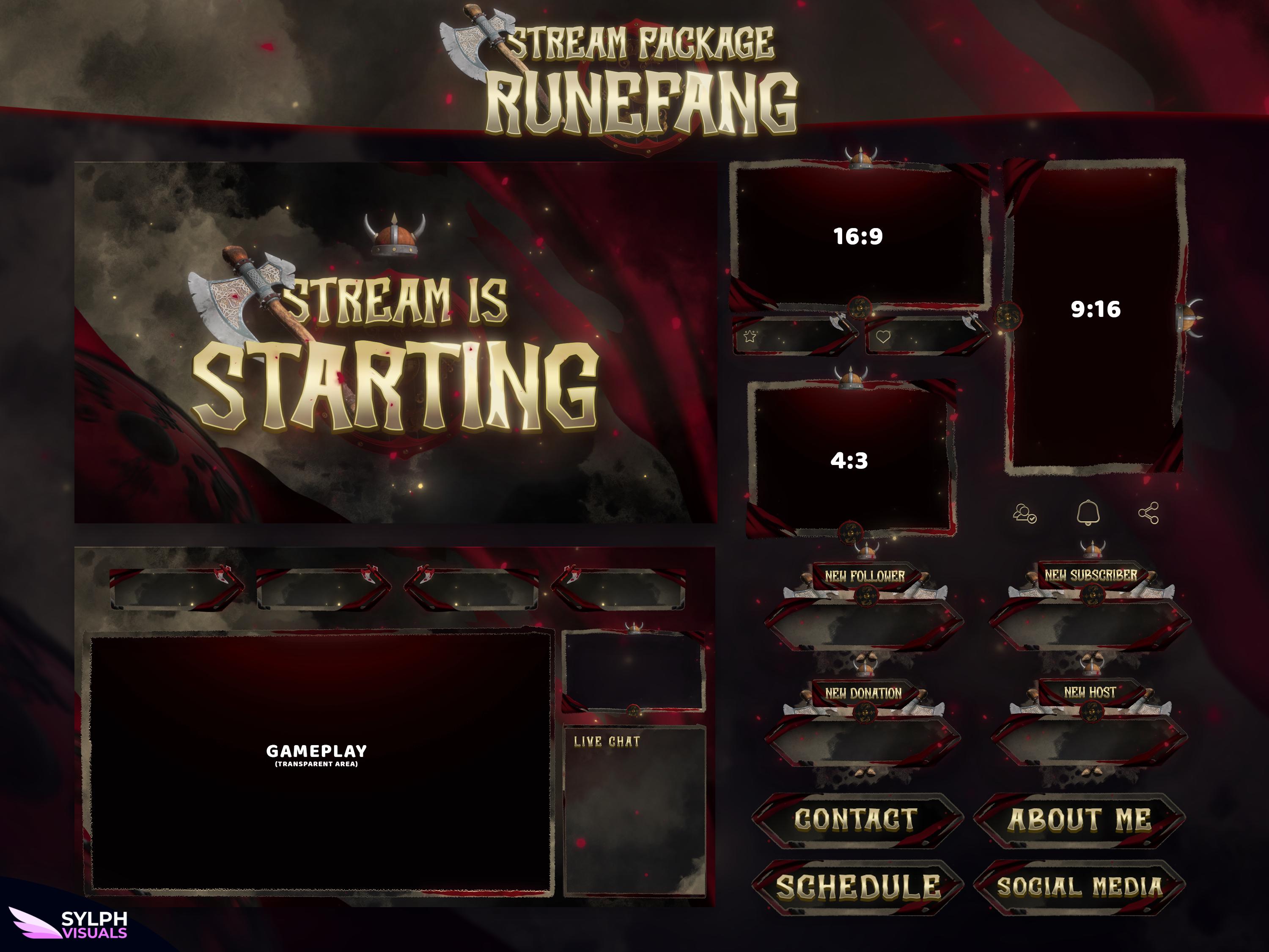 Runefang - Twitch Overlay - Animated Alerts - Animated Screens - Dark ...