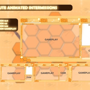 Stream Package Cute Bee - Twitch Overlay - Animated Alerts - Animated ...