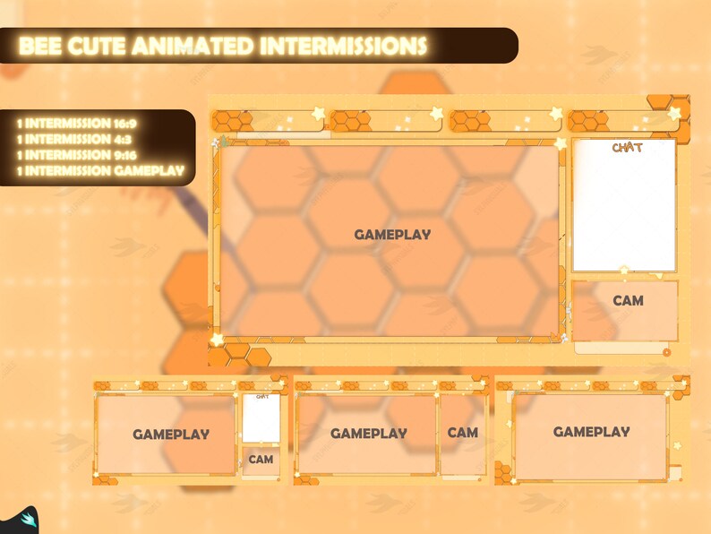 Stream Package Cute Bee Twitch Overlay Animated Alerts - Etsy