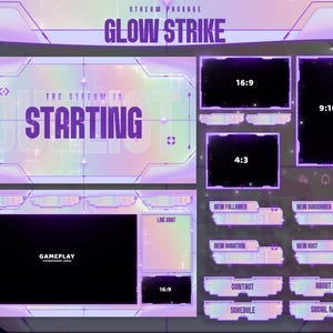 Glow Strike - Twitch Overlay - Animated Alerts - Animated Screens - FPS ...